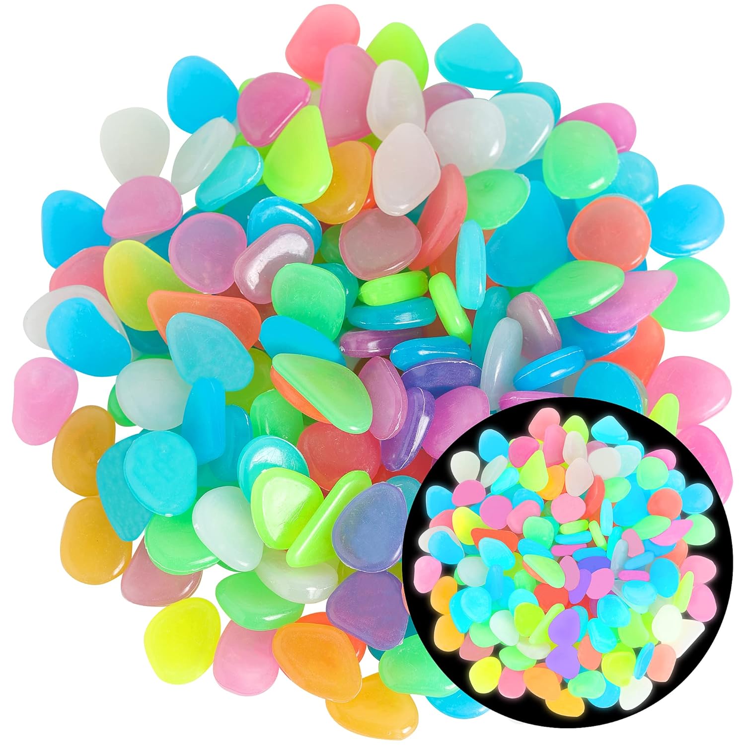 Luminous Stones – Mixed Color Glow Stones (150 pcs) – Trend Shop